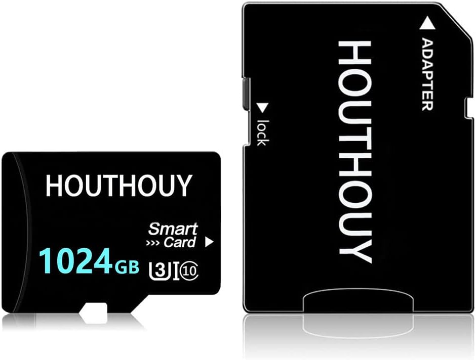 Micro SD 卡 1TB 存储卡 1024GB Class 10 高速 TF 卡 带适配器 适用于 PC、安卓手机、平板电脑、蓝牙音箱 ...