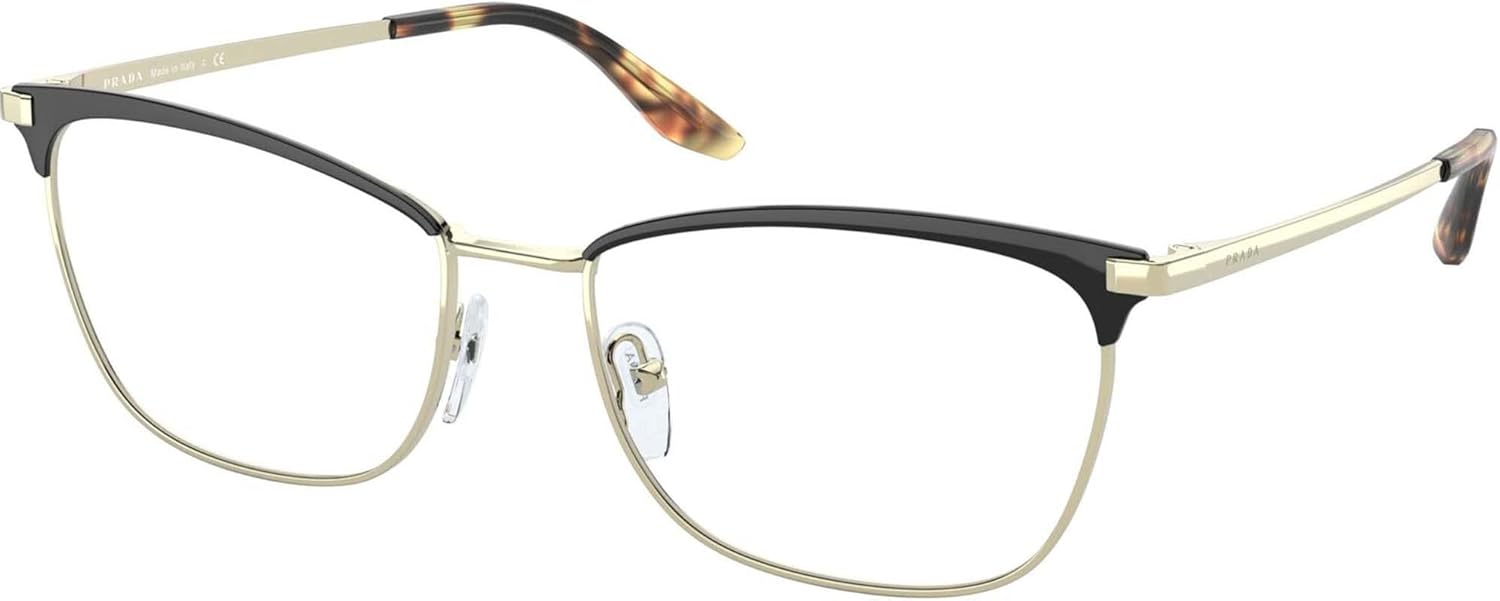 眼镜 Prada PR 57 WV AAV1O1 黑色/淡金色, 黑色淡金色, 53/17/140 : 亚马逊中国: 服饰箱包