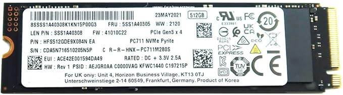 Generic-固态硬盘 5SS1A40305 8S5SS1A40305 兼容替换备件适用于联想 SK Hynix PC711 ...