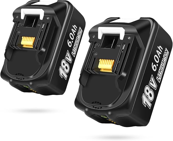 Aoasur 6.0Ah Makita 替换 18V 电池 2 包，兼容Makita电池 18V BL1860 BL1850 BL1850B BL1840 BL1840B BL1830 ...