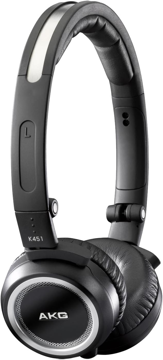 AKG K451 便携折叠式头戴耳机 耳麦 两根单边可拆卸式耳机线交替使用 线控功能 把HiFi般的声音带进iPhone K450提升版本 附收纳盒 : 亚马逊中国: 电子产品