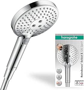 Hansgrohe 汉斯格雅 飞雨 Select 120 节水型花洒 PowderRain沄雨水流技术 3种喷淋模式，镀铬 ...