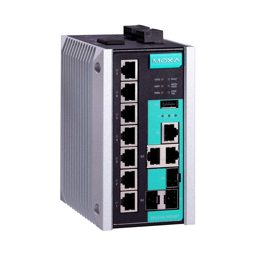 MOXA 7+3G端口(10/100/1000BaseT(X)或SFP端口×3)千兆网络交换机 EDS-510E-3GTXSFP : 亚马逊 ...