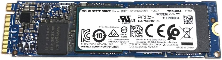 Kioxia-东芝 512GB SSD XG6 PCIe Gen3 NVMe M.2 2280 KXG60ZNV512G KP8C4 适用于 ...