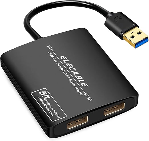 USB 3.0 至双 DisplayPort 适配器,DisplayLink DL-6950 芯片 USB 显卡 4K+4K @60Hz 将 ...