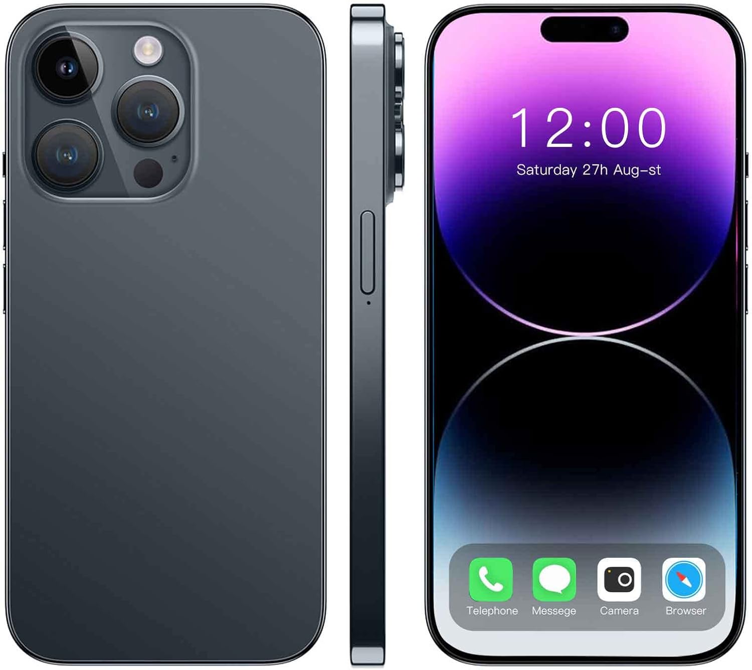 ExAchat A14 Pro MAX 解锁手机,6.8 英寸高清屏幕手机,3+64G 双 SIM 手机,带 128G 存储卡,适用于 ...