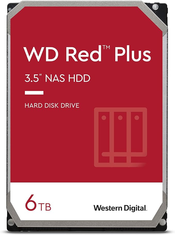 Western Digital-西数 6TB WD Red Plus NAS 内置硬盘 - 5400 RPM,SATA 6 Gb/s,CMR ...