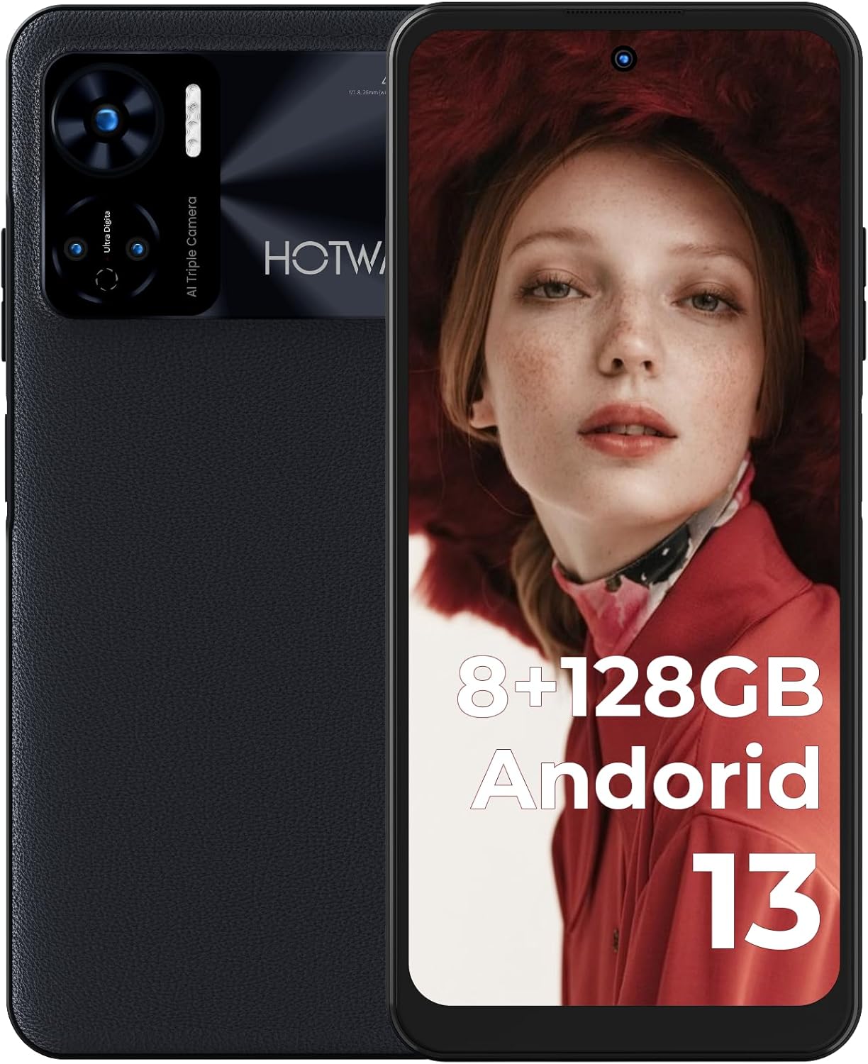 HOTWAV Note 12 手机解锁 Android 13,48+16MP 相机 8+128GB/1TB 可扩展手机,6180mAh 电池 6.8 英寸高清 + 4G 双 SIM 智能手机 ...