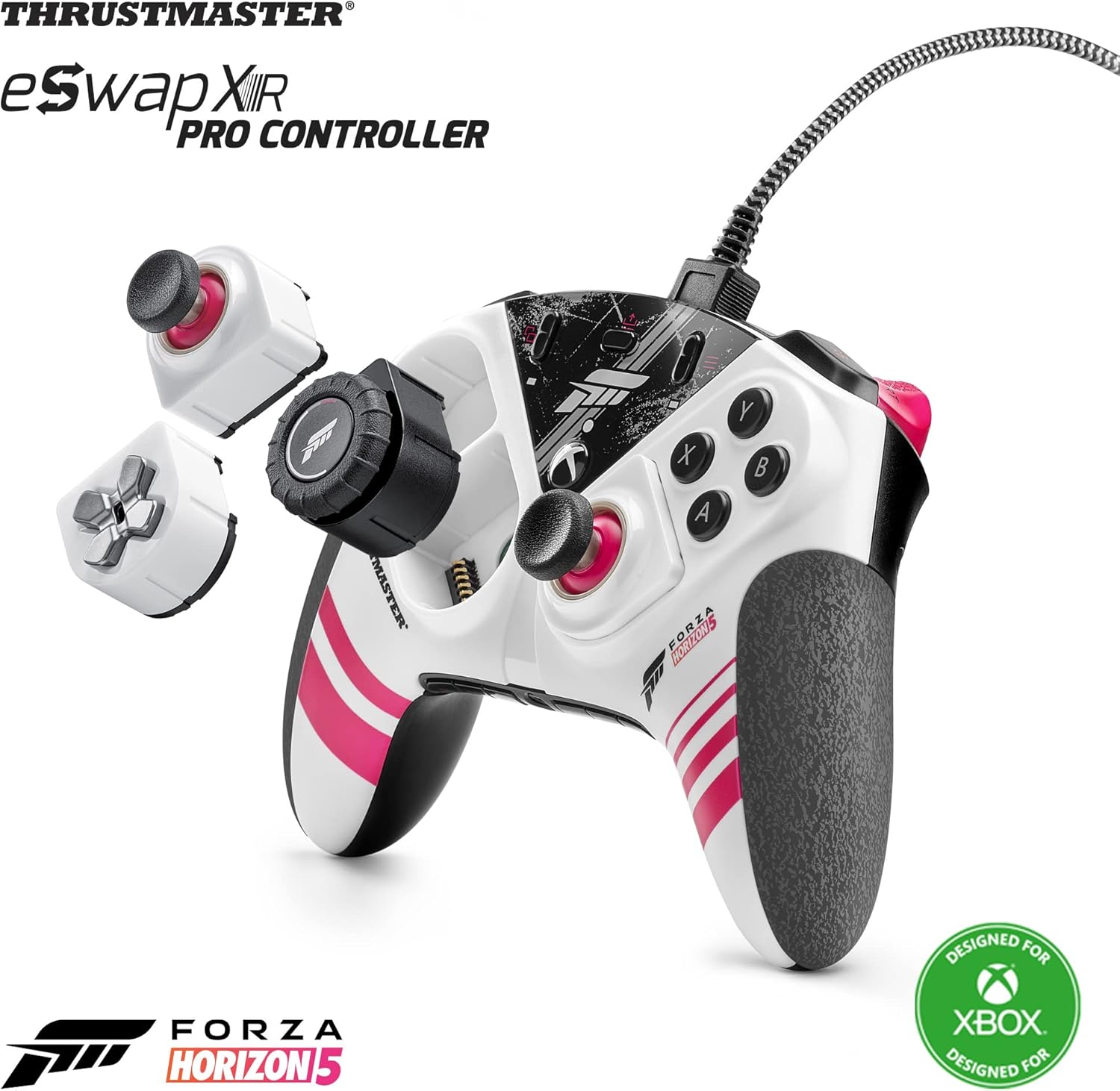 THRUSTMASTER 图马斯特 ESWAP XR PRO 控制器 FORZA HORIZON 5 版 模块化有线游戏手柄 赛车方向盘模块 官方 FORZA HORIZON 5 和 Xbox ...
