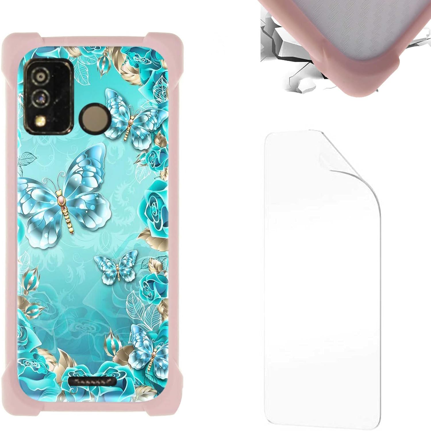 BLU C7X 手机壳兼容 BLU C7X 2022 手机壳 PC 背板 + 硅胶软框盖 + 薄膜柔软 TPU 屏幕保护膜 YHD : 亚马逊 ...