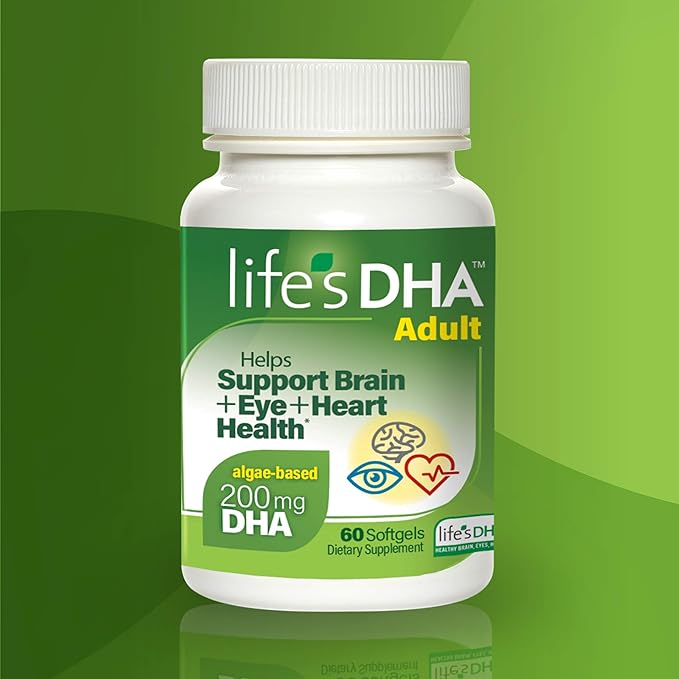 Life's DHA 全素食DHA膳食补充剂 来自自然植物来源 200毫克DHA Omega-3 | 60粒软胶囊 新老包装 随机发货 ...