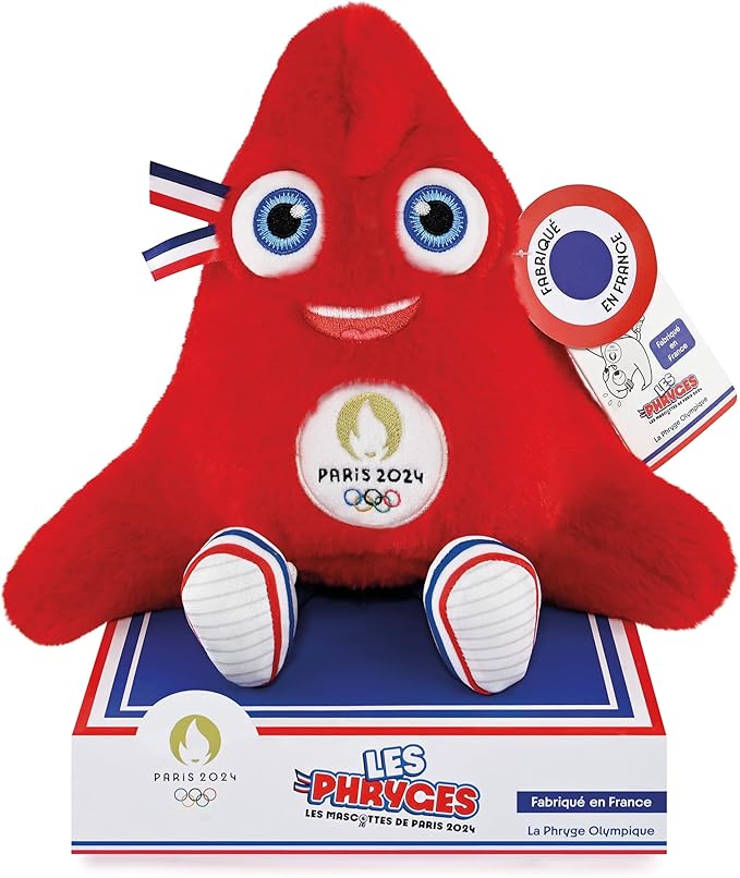 Doudou et Compagnie JO2405 Phryge,Bonnet phrygien 吉祥物 法国巴黎奥运会 2024 年 红色 ...