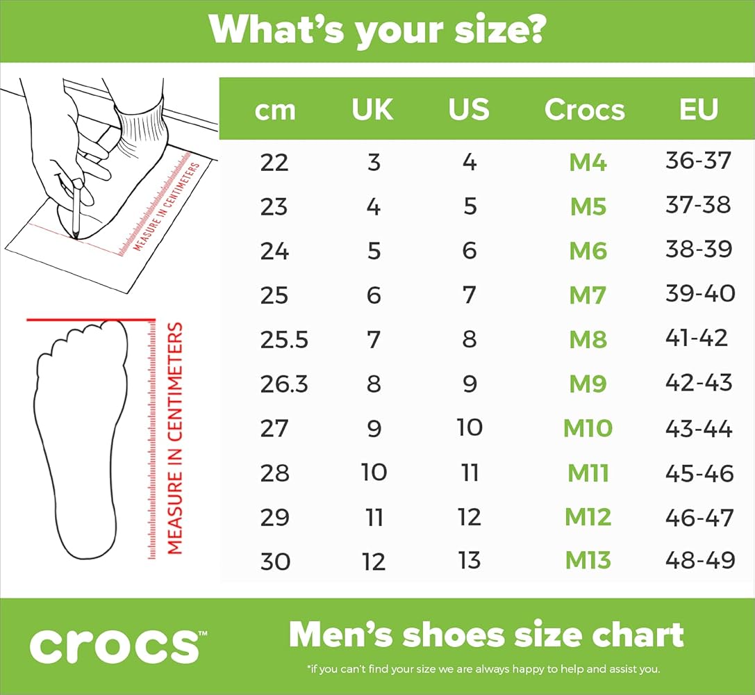Crocs Shoe Size Chart: Adult Kids Sizing Crocs, 59% OFF