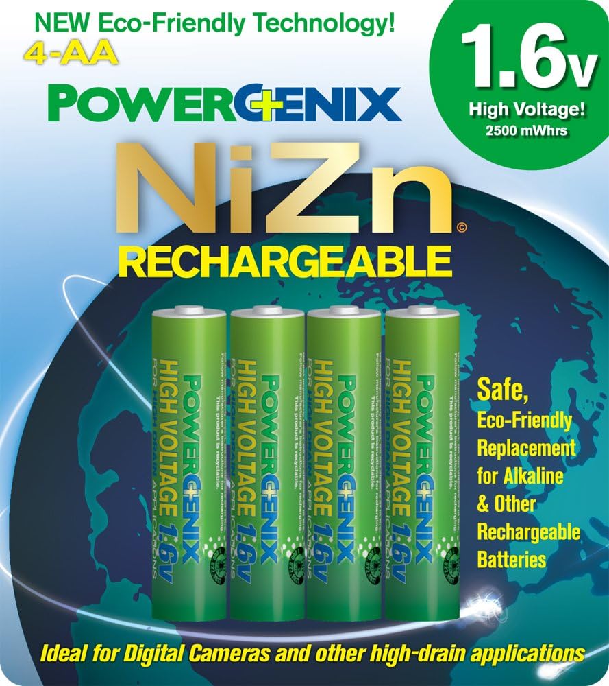 PowerGenix-PowerGenix PGX-4AAZiNc-1.6v 高压可充电 AA 电池 - 4 件装-价格 报价 图片 评测 多少钱