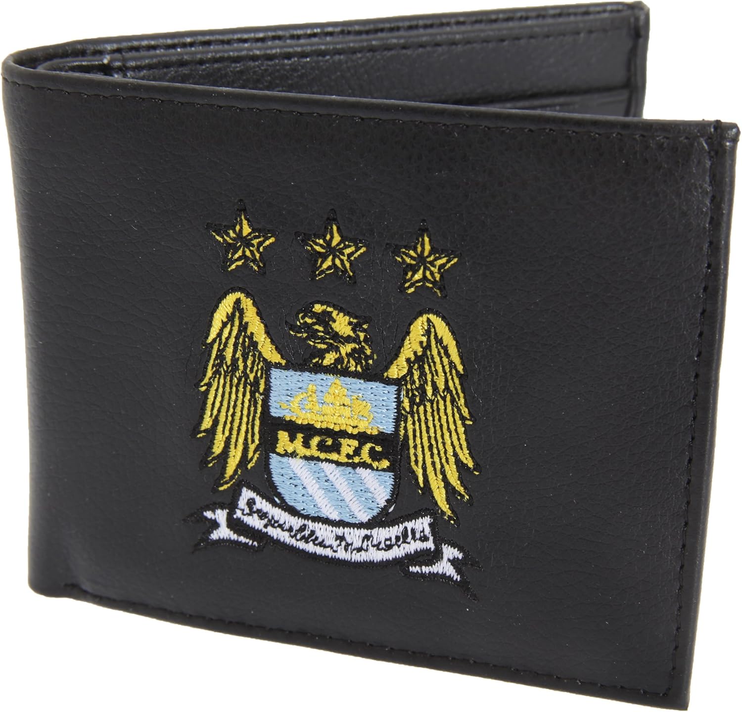 Manchester City FC Mens Official Leather Wallet With Embroidered ...