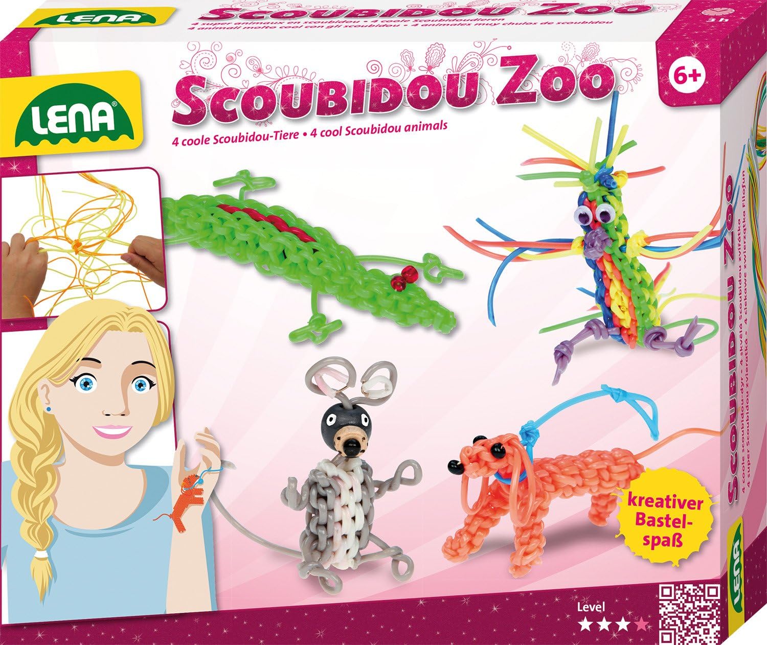 Lena 工艺套装时尚, Scoubidou Zoo, 多种颜色 - 玩具 - 亚马逊中国