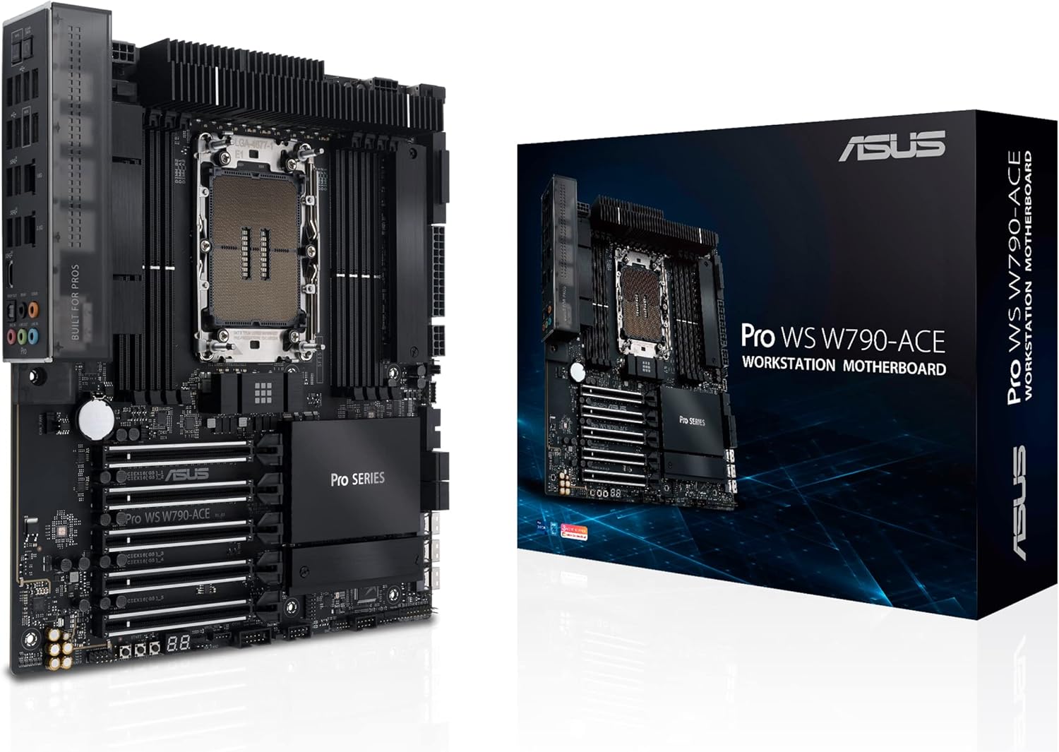 ASUS 华硕 PRO WS W790-ACE 工作站 Intel W790/LGA4677/CEB/8 DDR5/10G 和 2.5G LAN IPMI 远程管理 SlimSAS/PCIe5 ...