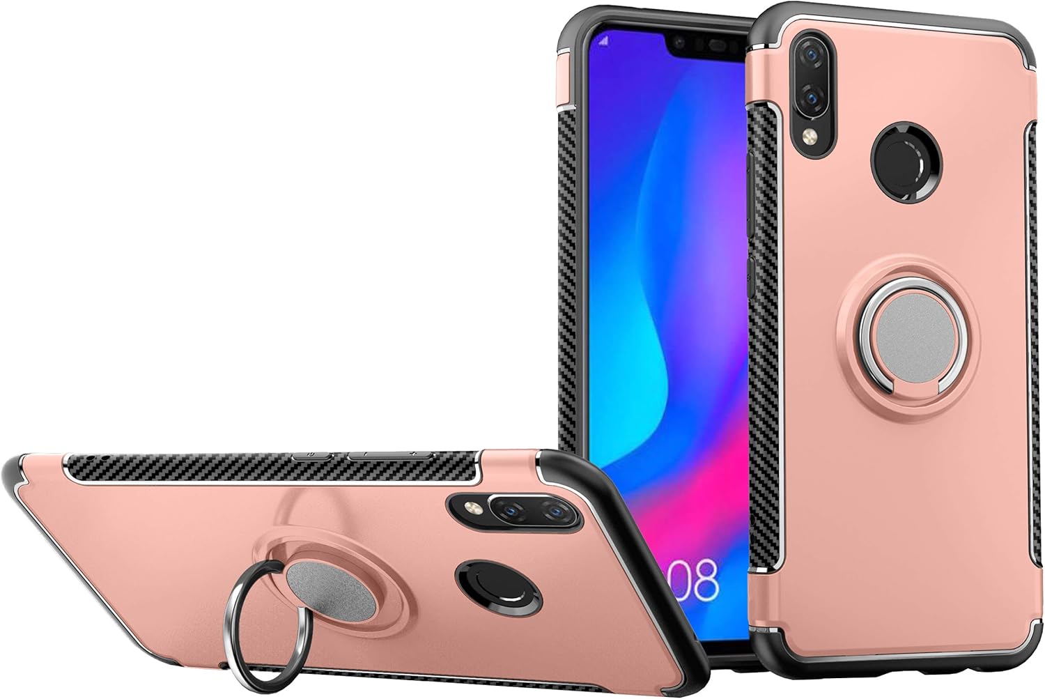 华为 Y9 2019 JKM-LX1 JKM-L21 JKM-AL00 / Enjoy 9 Plus 手机壳 + 360 度旋转环支架支架 ...