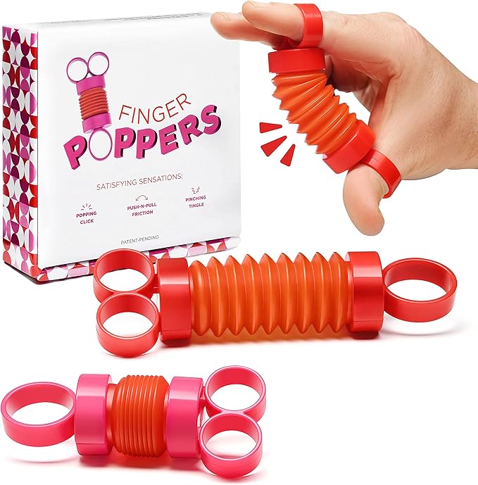 Finger Poppers Pop It Fidget 玩具环 - 适用于*、*、感官玩具的解压管 - 手指锻炼肌肉建设弹出管 - 流行管 ...