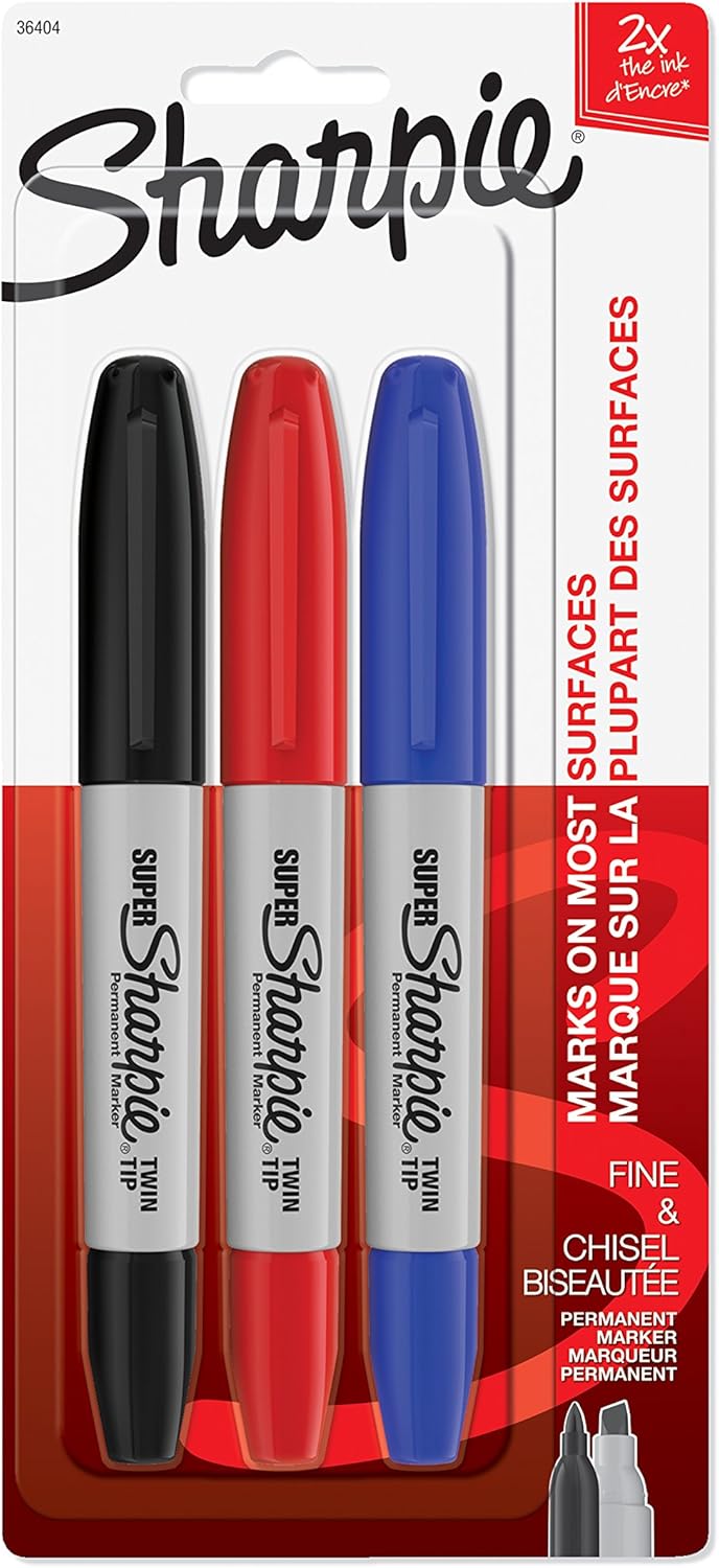 Sharpie Super Twin Tip Assorted 3 Pack : 亚马逊中国: 办公用品