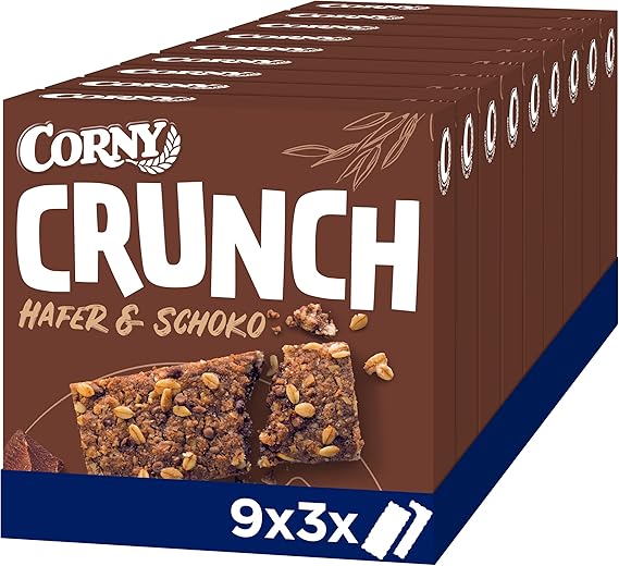 CORNY Crunch Hafer & Schoko, knackiger Müsliriegel, 9er Pack (9 x 120g ...