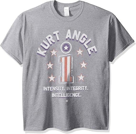WWE 男式 Kurt Angle American Intensity Integrity Intelligence T 恤 【WWE ...