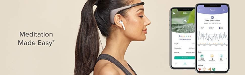 Muse-MUSE MUSE 2 脑感应耳机 冥想追踪器多传感器耳机设备 用于脑电波、心脏、身体和呼吸活动的响应式声音反馈-价格 报价 图片 ...